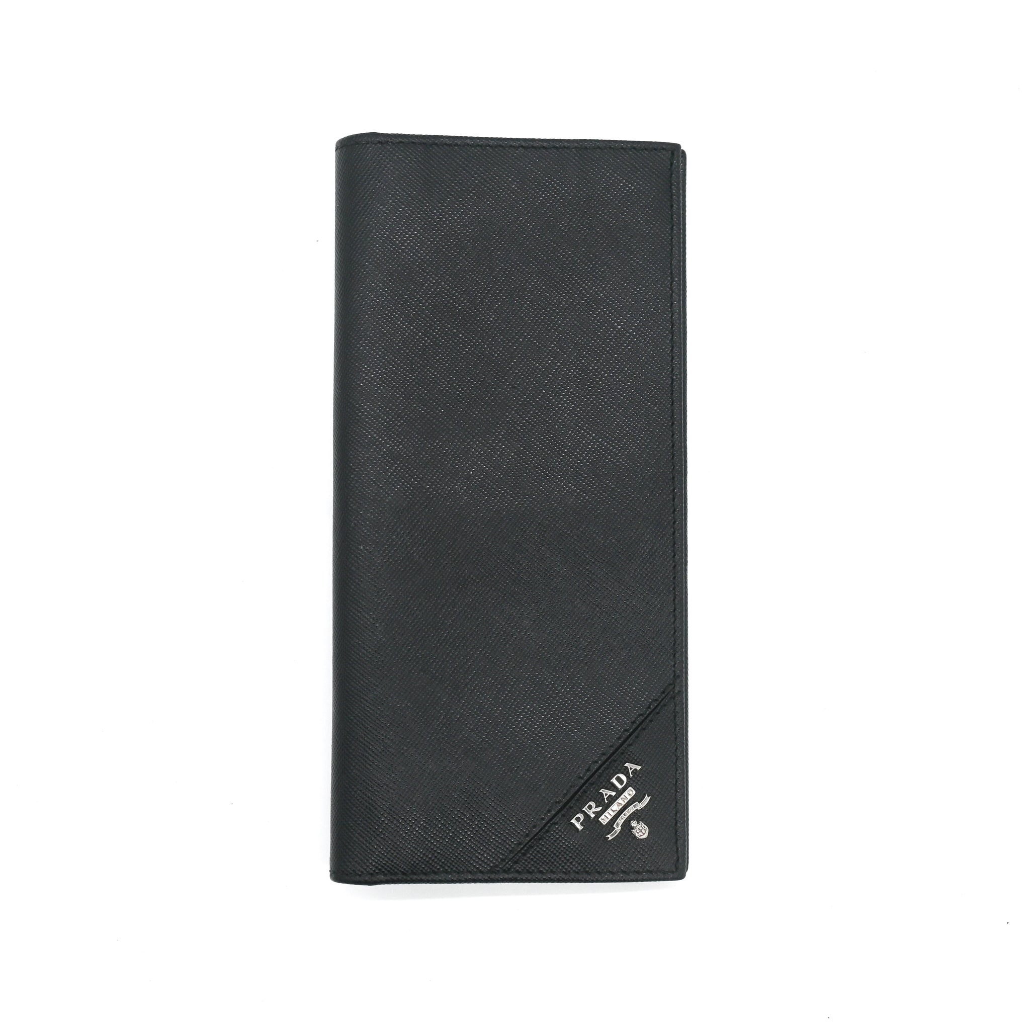 Prada Black Saffiano Leather Long Wallet | Vault 55